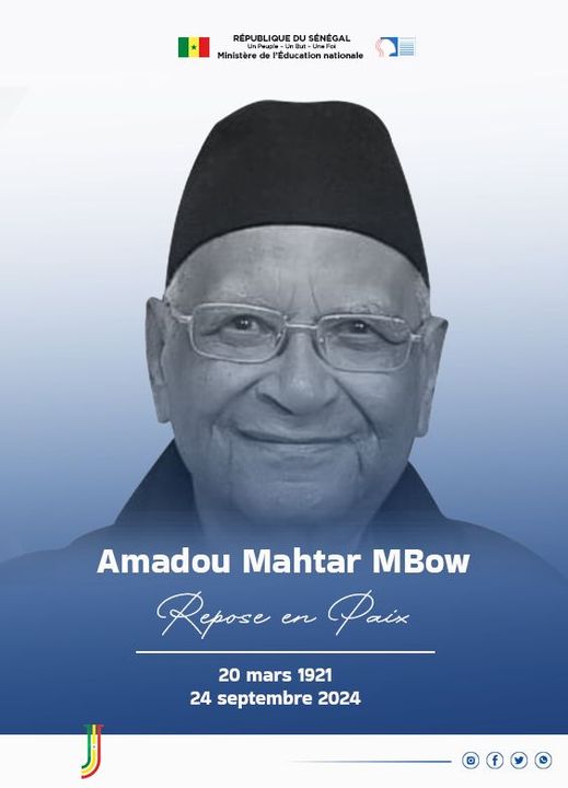 Hommage à Amadou Moctar Mbow : un pilier de l'éducation et de la ...